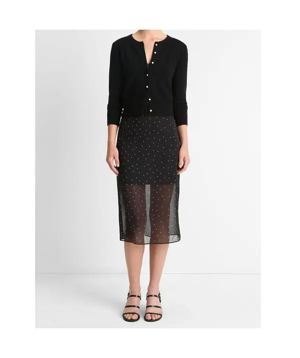 Vince Button Embellished Knitted Cardigan
