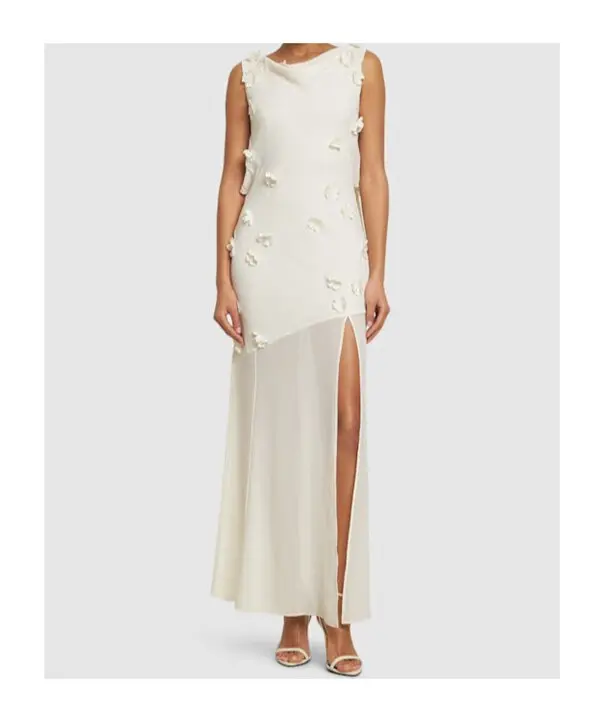 ROTATE BY BIRGER CHRISTENSEN Flower Embroidery Maxi Dress