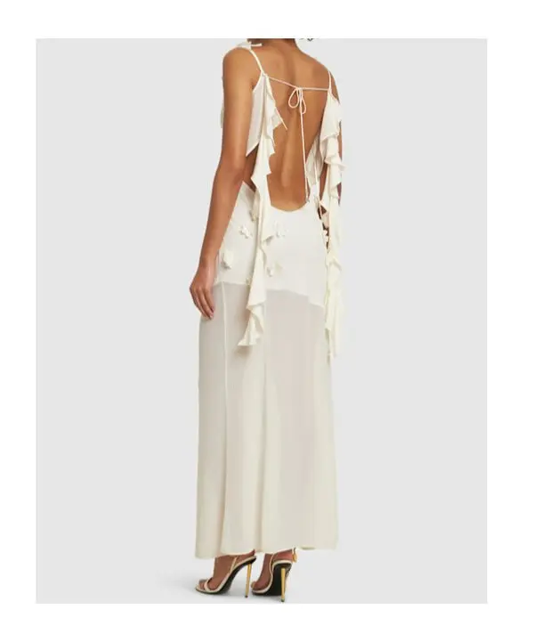 ROTATE BY BIRGER CHRISTENSEN Flower Embroidery Maxi Dress
