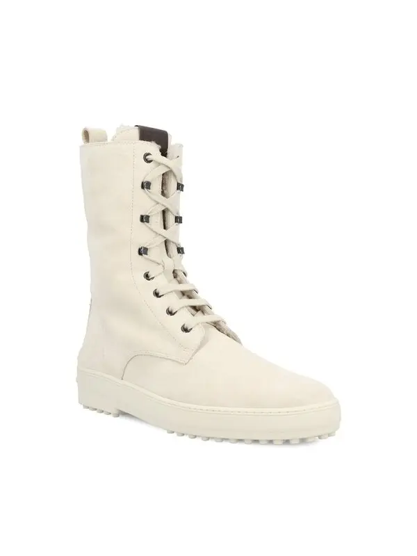 TOD'S Lace-up Ankle Boots - White