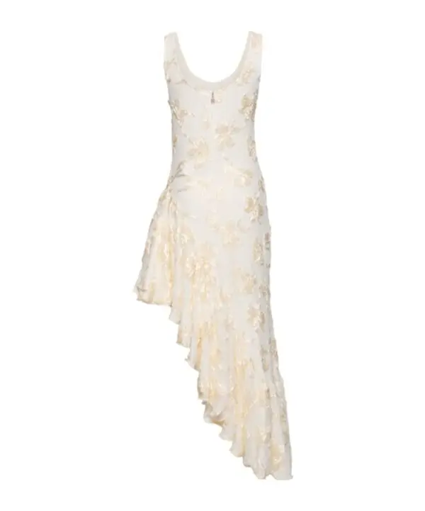 ROTATE BY BIRGER CHRISTENSEN Asymmetric Lace Ruffle Dress