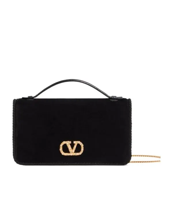 Valentino Garavani Vlogo Signature Braided Edge Tote Bag - Black