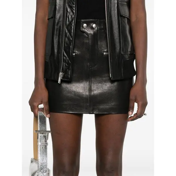ANINE BING Steel Mini Skirt