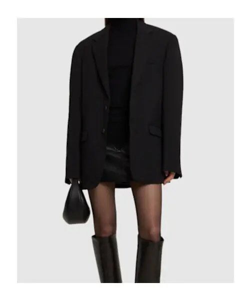Wardrobe.NYC Lapel Long-sleeved Suit Jacket