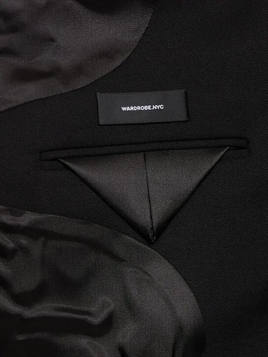 Wardrobe.NYC Lapel Long-sleeved Suit Jacket