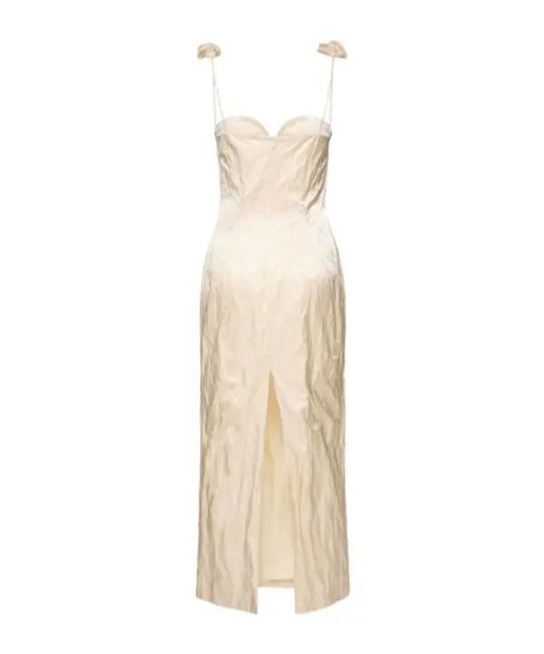 Magda Butrym Cotton Blend Midi Dress With Flower Appliqués