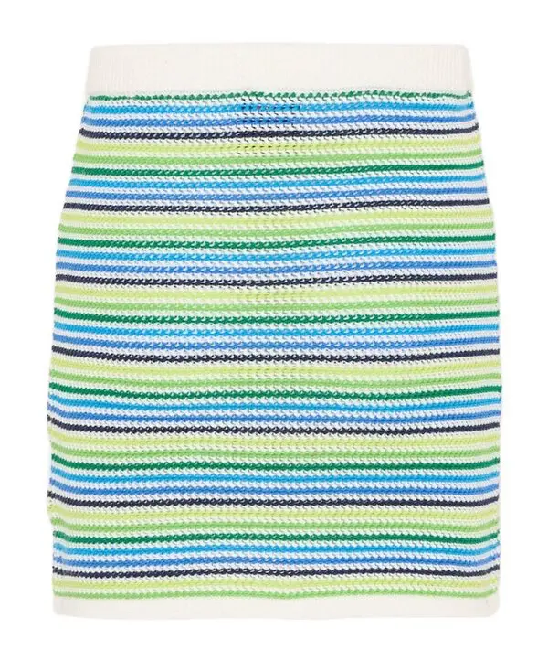 Casablanca Striped Elastic-waist Skirt - Blue