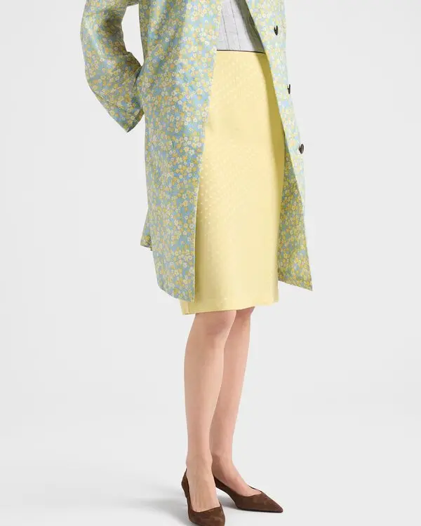 Prada Polka-dot Satin Skirt