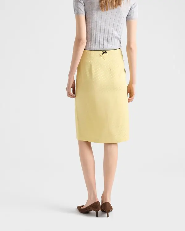 Prada Polka-dot Satin Skirt