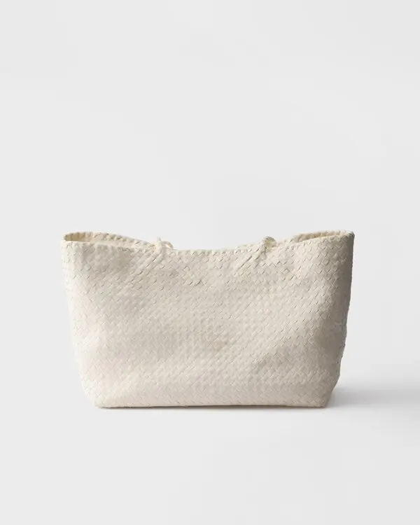 Prada Large Leather Tote Bag - White