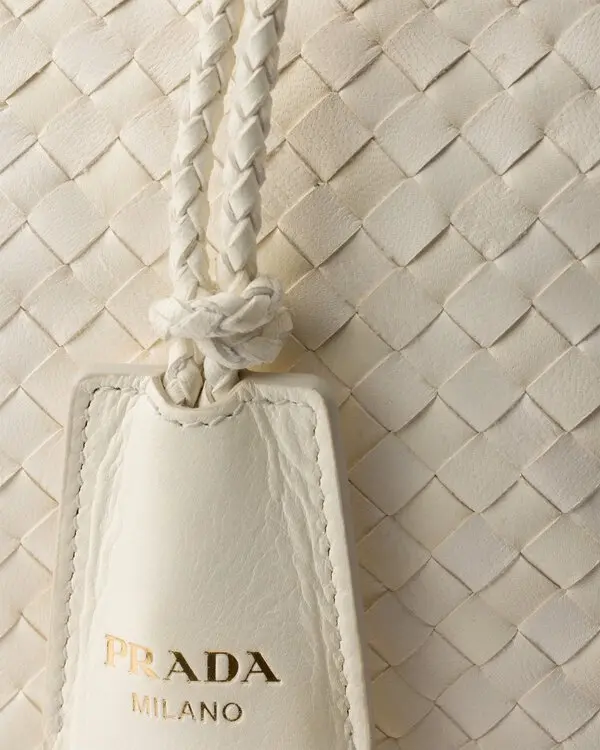 Prada Large Leather Tote Bag - White