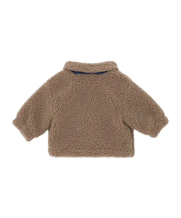 Fendi Teddy Bear Fleece Jacket With Embroidered Ff Logo - Beige