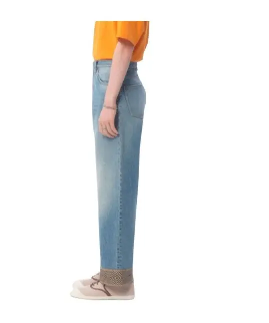 Valentino Garavani Logo Patch Wide Leg Jeans