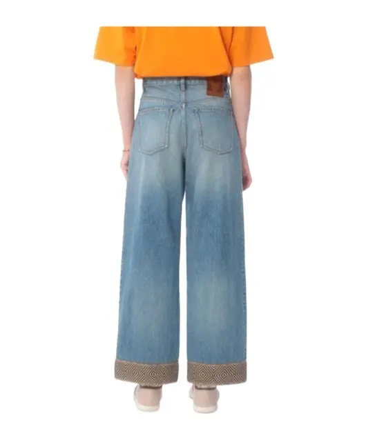 Valentino Garavani Logo Patch Wide Leg Jeans
