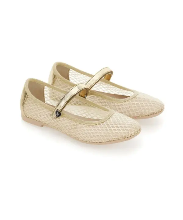 Monnalisa Heart Charm Strap Ballerinas