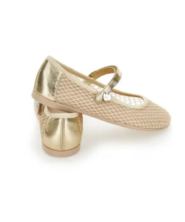 Monnalisa Heart Charm Strap Ballerinas