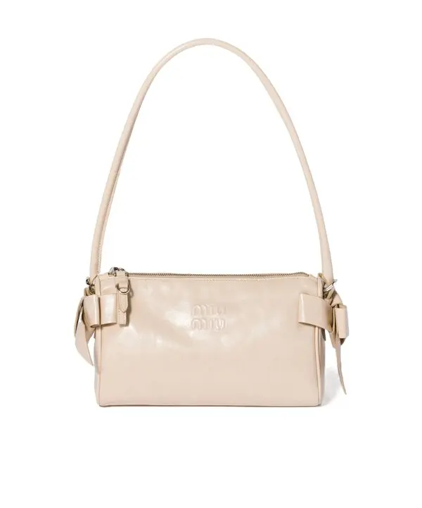 Miu Miu Shiny Leather Pouch - Nude