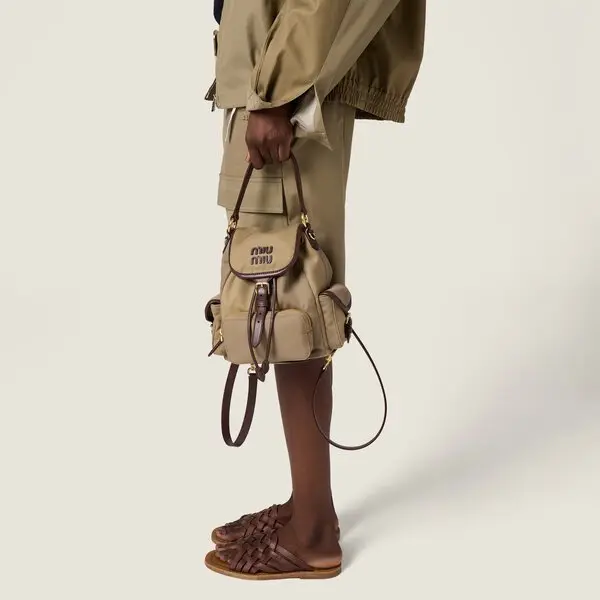 Miu Miu Chino And Leather Backpack