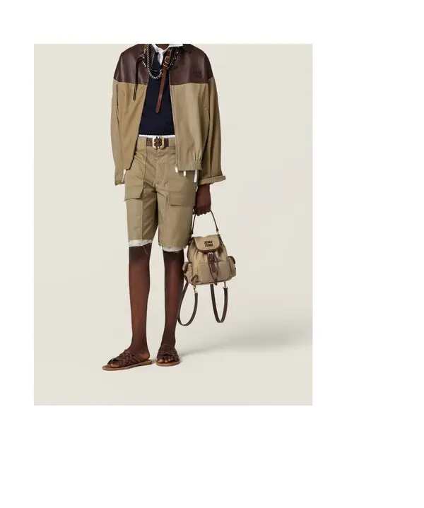 Miu Miu Chino And Leather Backpack