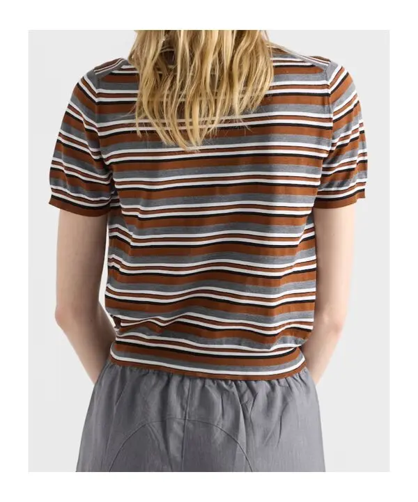 Prada Striped Cotton Polo Shirt