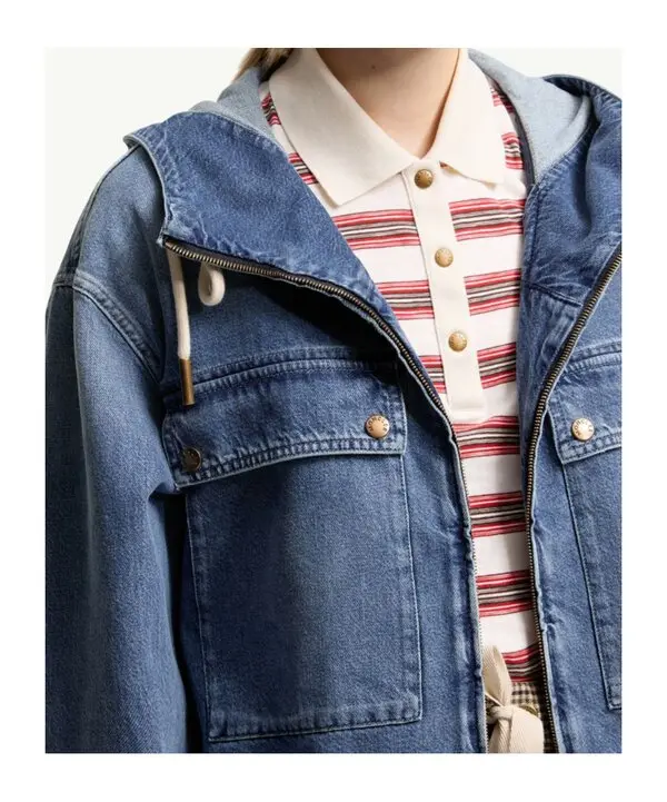 Moncler Ecrevisse 3-in-1 Denim Down Jacket