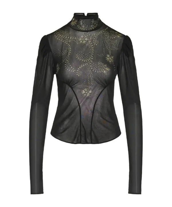 Rabanne Beaded Long-sleeve Top
