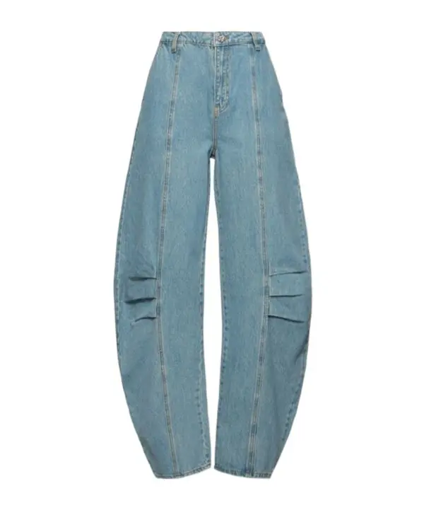 ROTATE BY BIRGER CHRISTENSEN Logo Wide-leg Denim Trousers - Blue
