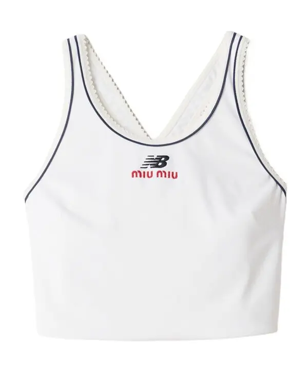 Miu Miu Stretch Technical Jersey Tank Top - White