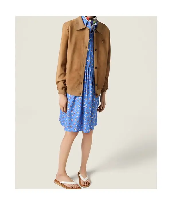 Miu Miu Waxed Suede Blouson Jacket