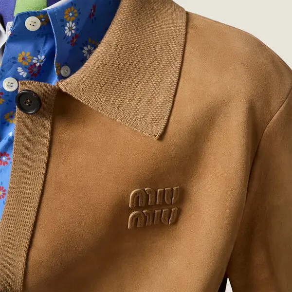 Miu Miu Waxed Suede Blouson Jacket