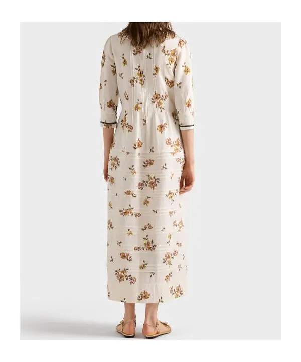 Prada Long Printed Linen Dress