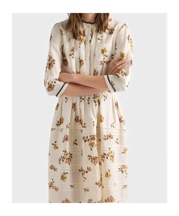 Prada Long Printed Linen Dress