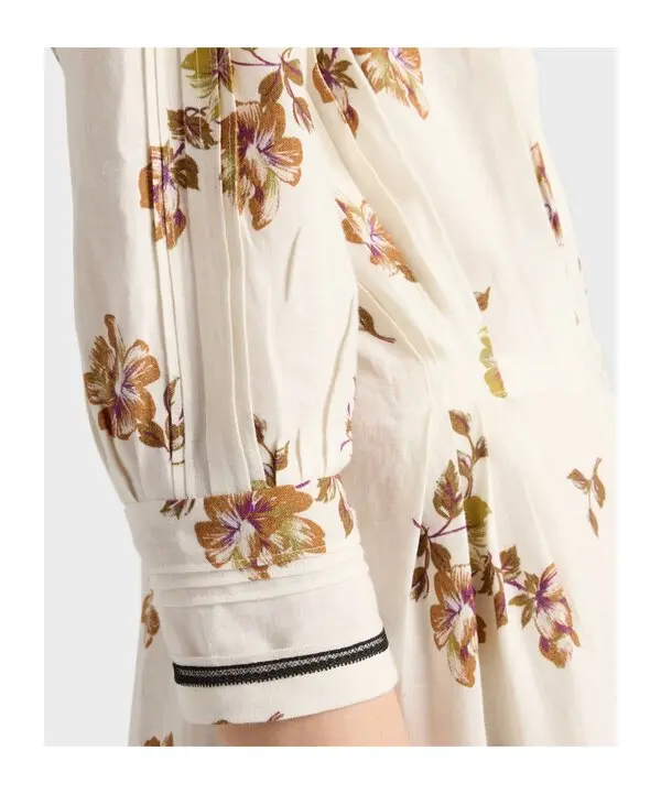 Prada Long Printed Linen Dress