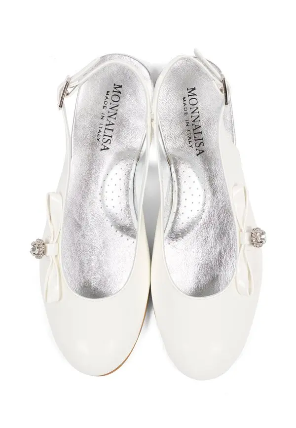 Monnalisa Embellished Bow Ballerina Flats