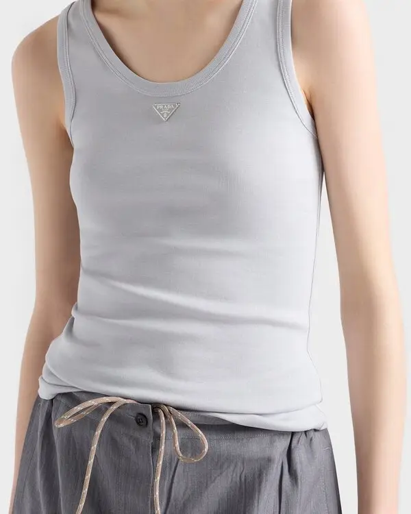 Prada Ribbed Knit Tank Top