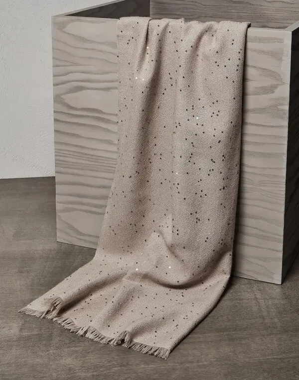 Brunello Cucinelli Sequin-embellished Frayed Scarf