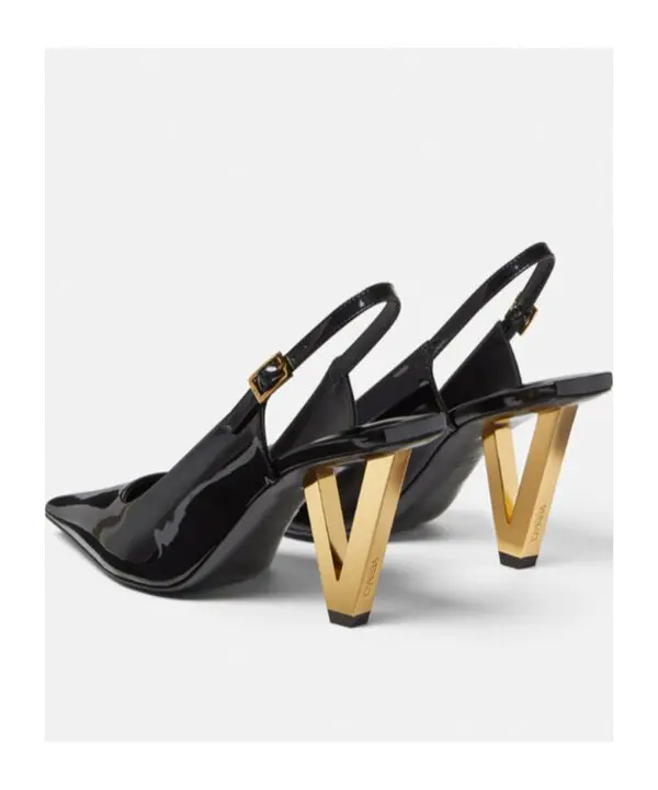 Versace V-shaped Heel Slingback Pumps
