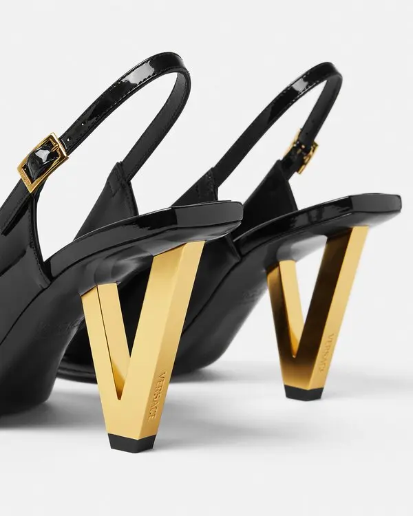 Versace V-shaped Heel Slingback Pumps