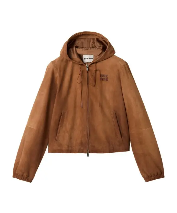 Miu Miu Waxed Suede Blouson Jacket
