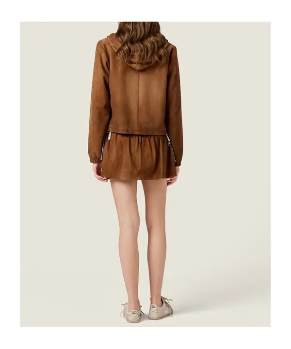 Miu Miu Waxed Suede Blouson Jacket