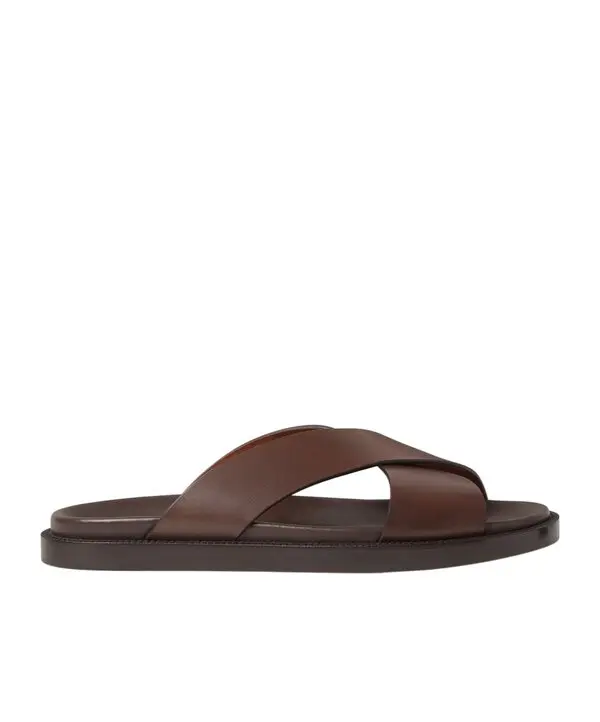 Loro Piana Riviera Slide Walk Sandals - Dark Mocha