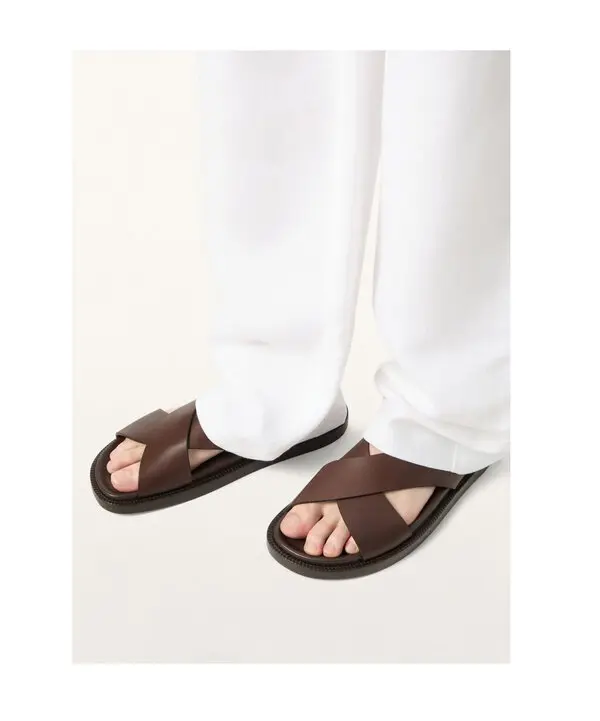 Loro Piana Riviera Slide Walk Sandals - Dark Mocha