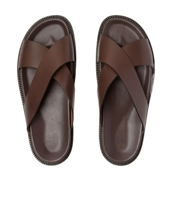 Loro Piana Riviera Slide Walk Sandals - Dark Mocha