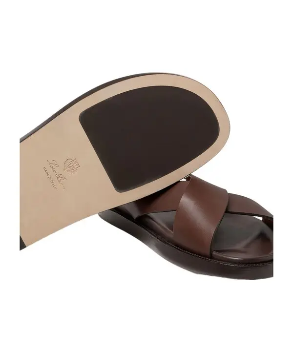 Loro Piana Riviera Slide Walk Sandals - Dark Mocha