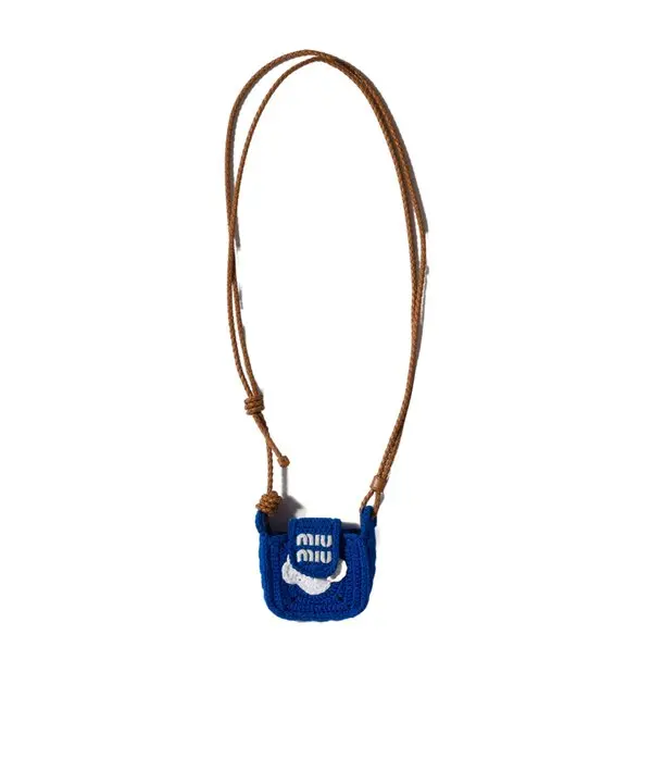 Miu Miu Crochet Earbud Pouch - Brown