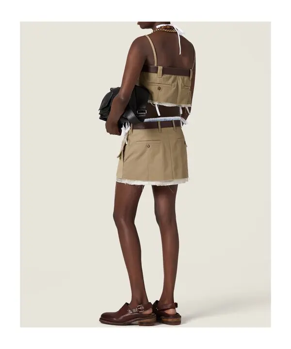 Miu Miu Belted Chino Top With Raw Edge Lining