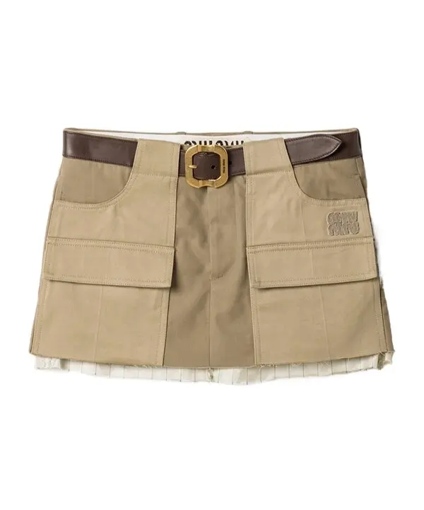Miu Miu Belted Cargo Mini Skirt