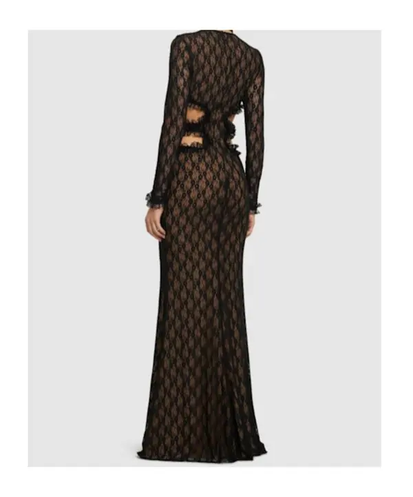 SELF-PORTRAIT Round-collar Long-sleeved Dress