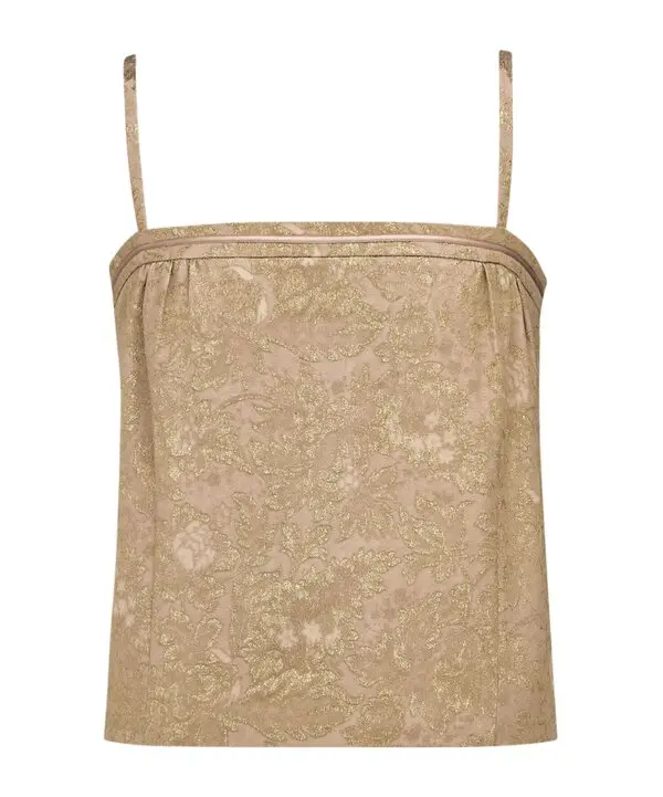 Saint Laurent Spaghetti Strap Top With Tie Detail - Nude