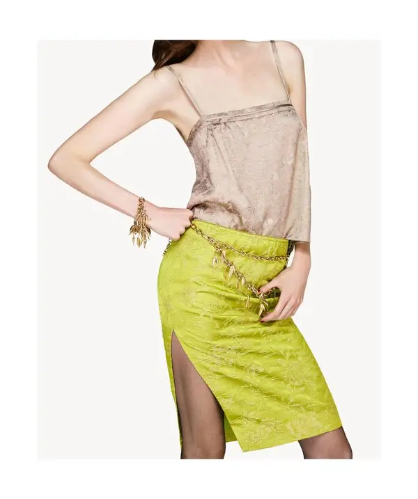 Saint Laurent Spaghetti Strap Top With Tie Detail - Nude